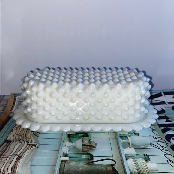 Vintage | Kitchen | Vintage White Fenton Hobnail 96s Butter Dish | Poshmark